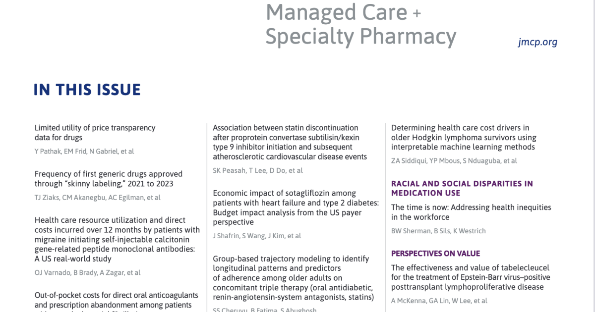 JMCP April 2025 Issue | AMCP.org
