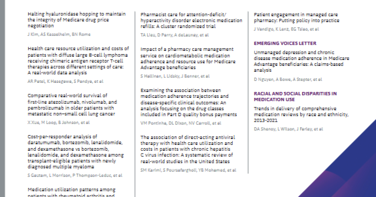 JMCP November 2025 Issue | AMCP.org